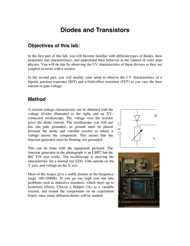 Diodes and Transistors Lab: I-V Characteristics & More