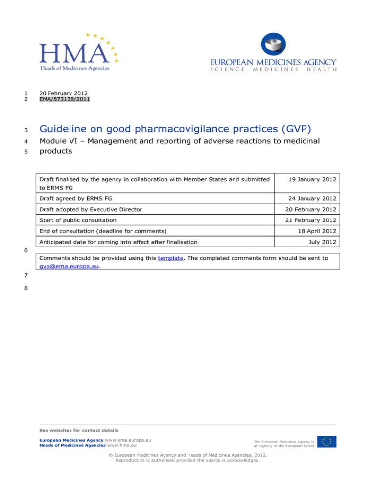 GVP Module VI: Adverse Reaction Management & Reporting