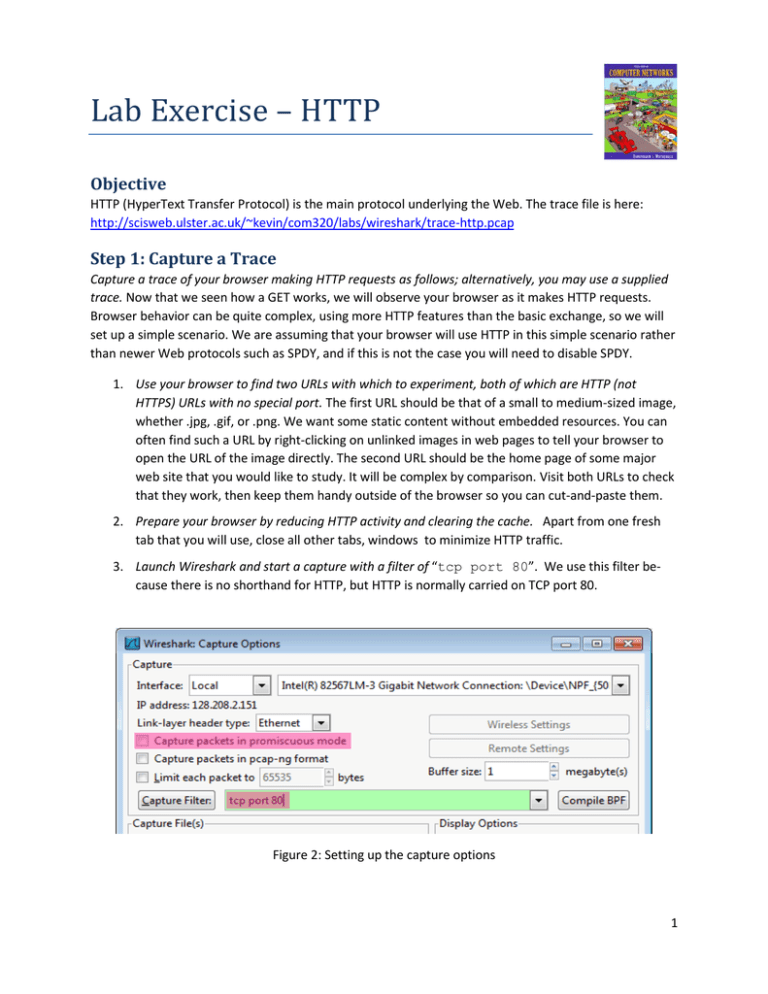 HTTP Lab Exercise with Wireshark HTTP Lab Exercise with Wireshark