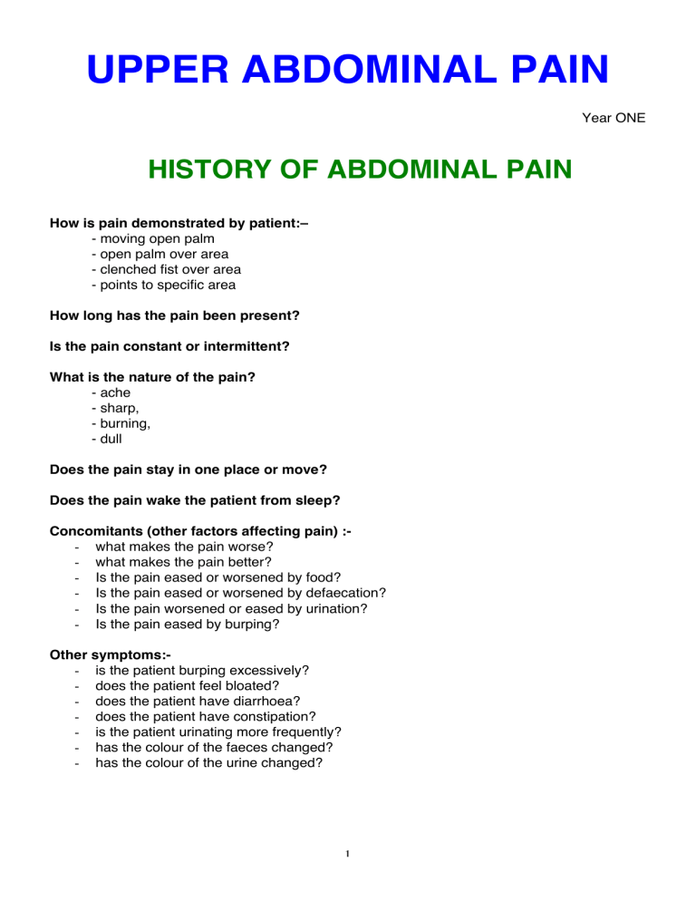 UPPER ABDO. PAIN