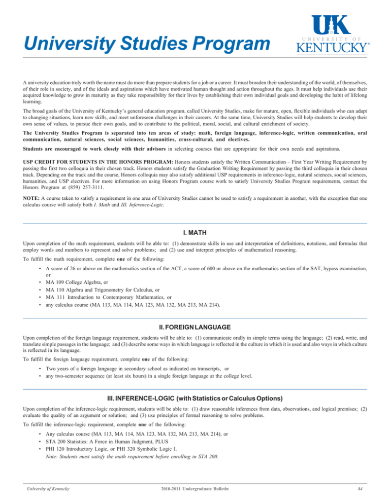 University Studies Program