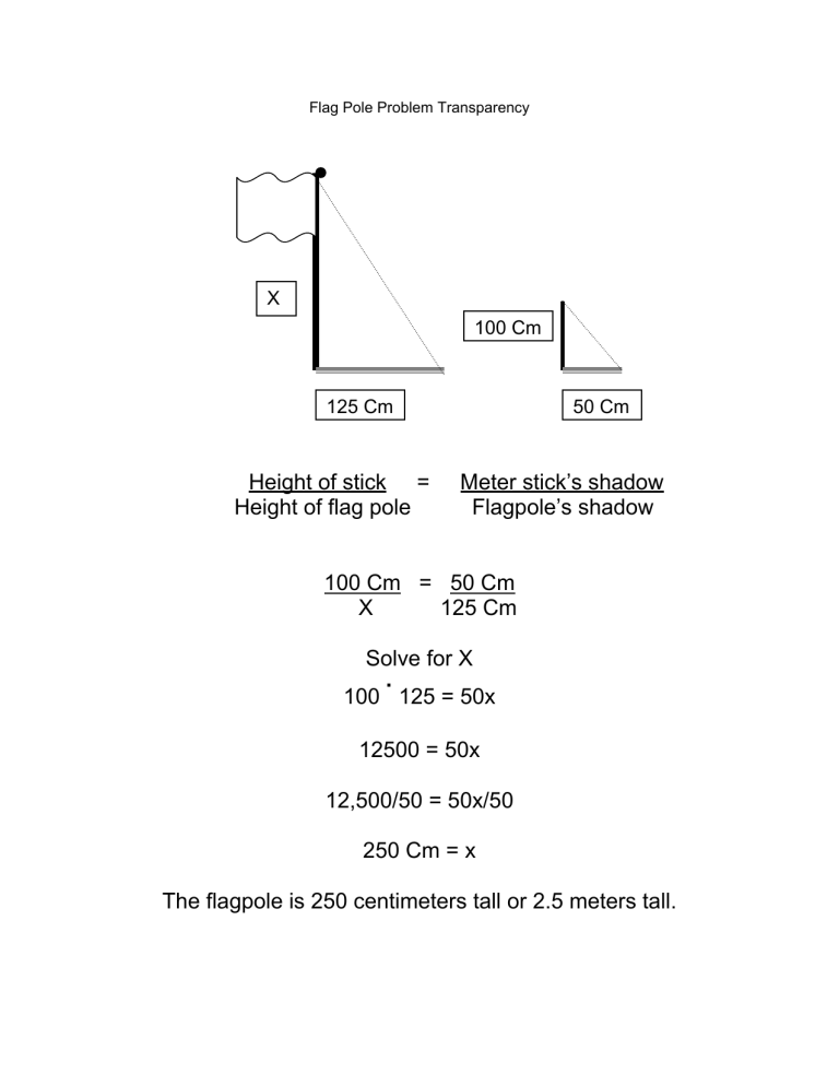 Flagpole Problem: Similar Triangles Worksheet