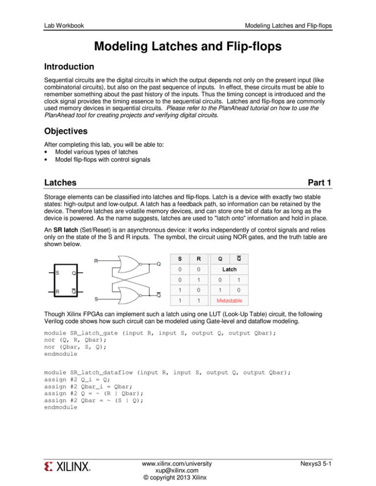 Modeling Latches and Flip-Flops Lab Workbook