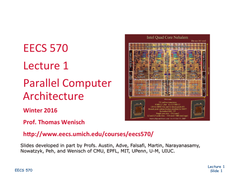 Eecs 570 Lecture 1 Parallel Computer Architecture