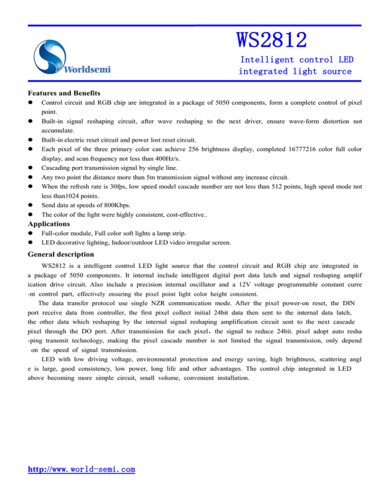 WS2812 Datasheet