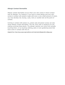 Pediatric contact dermatitis