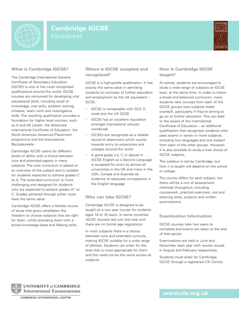 Cambridge IGCSE: What is it? Courses, Recognition, Subjects