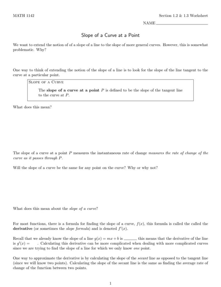 Slope Of A Curve At A Point Derivative Slope Of A Curve At A Point Derivative