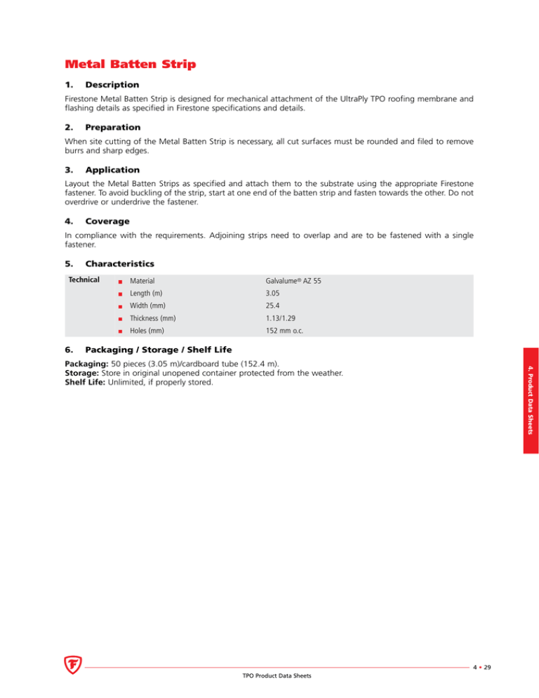 Metal Batten Strip - Firestone Building Products