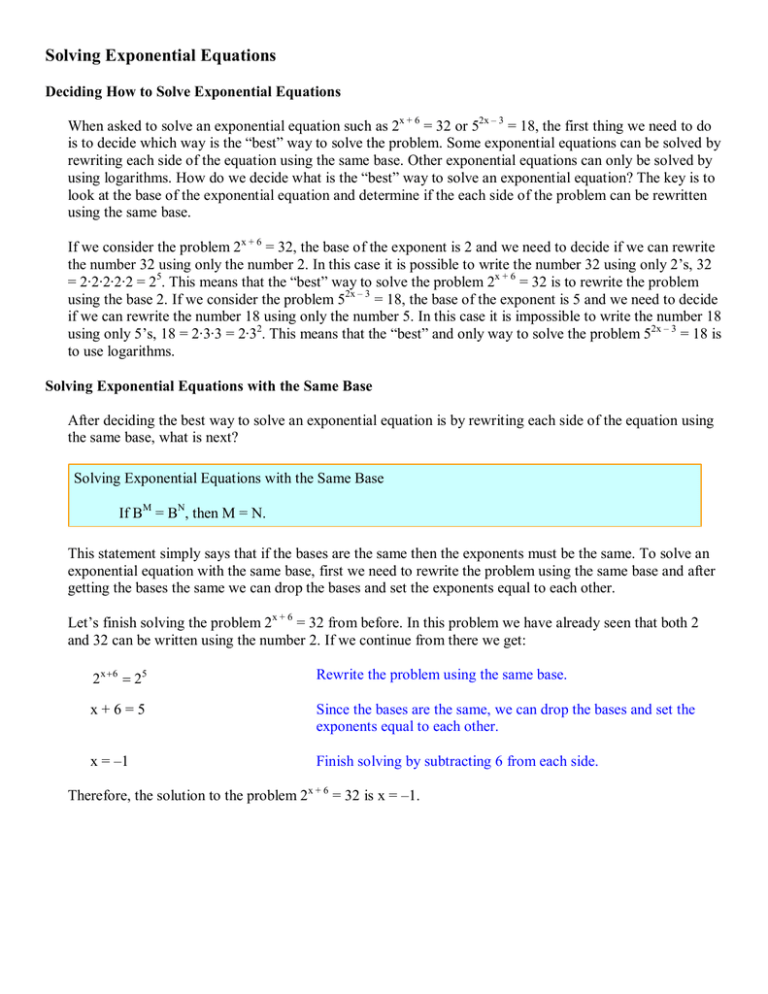 Solving Exponential Equations: A Step-by-Step Guide