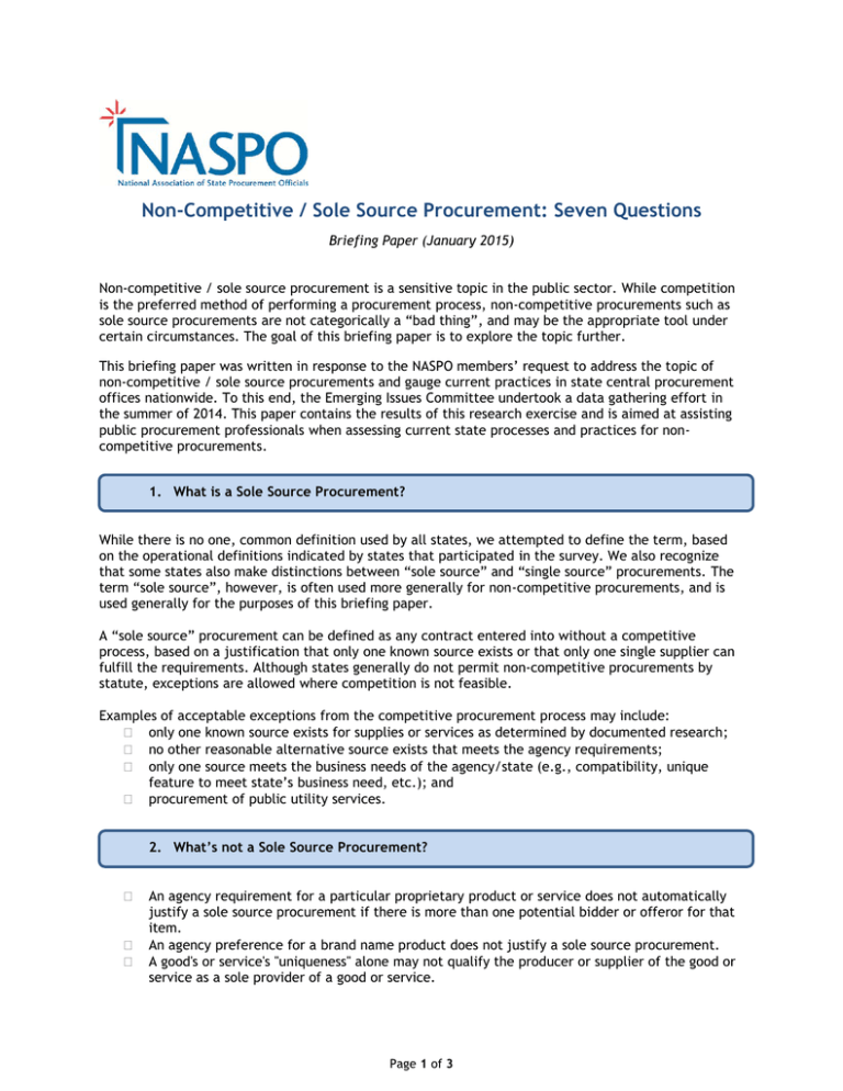 Sole Source Procurement: 7 Questions | Public Sector Guide