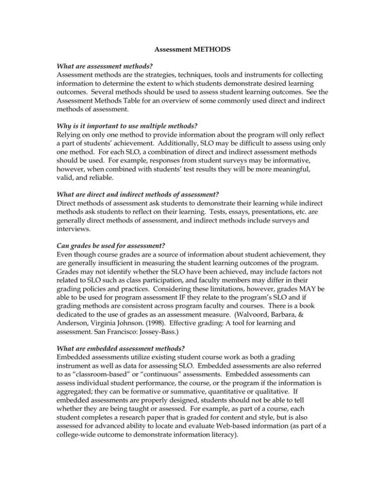 Assessment METHODS