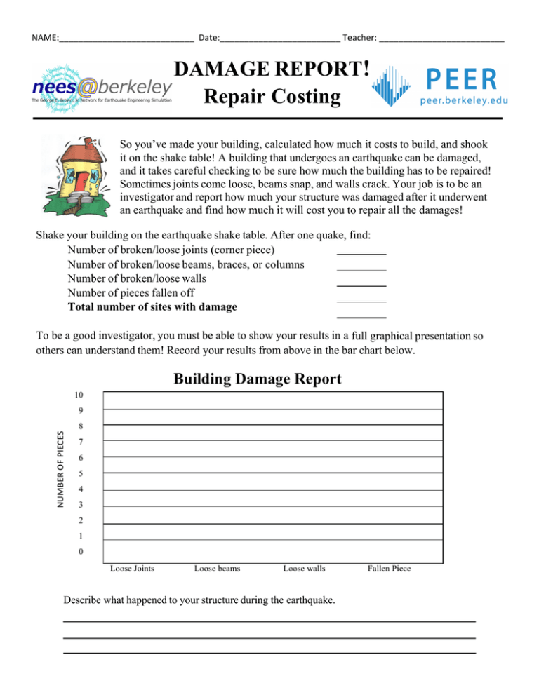 DAMAGE REPORT! Repair Costing