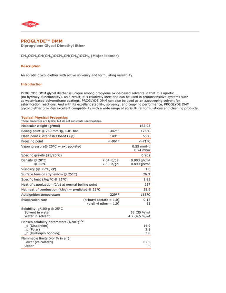 PROGLYDE DMM -- Technical Data Sheet