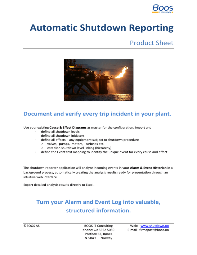 Automatic Shutdown Reporting