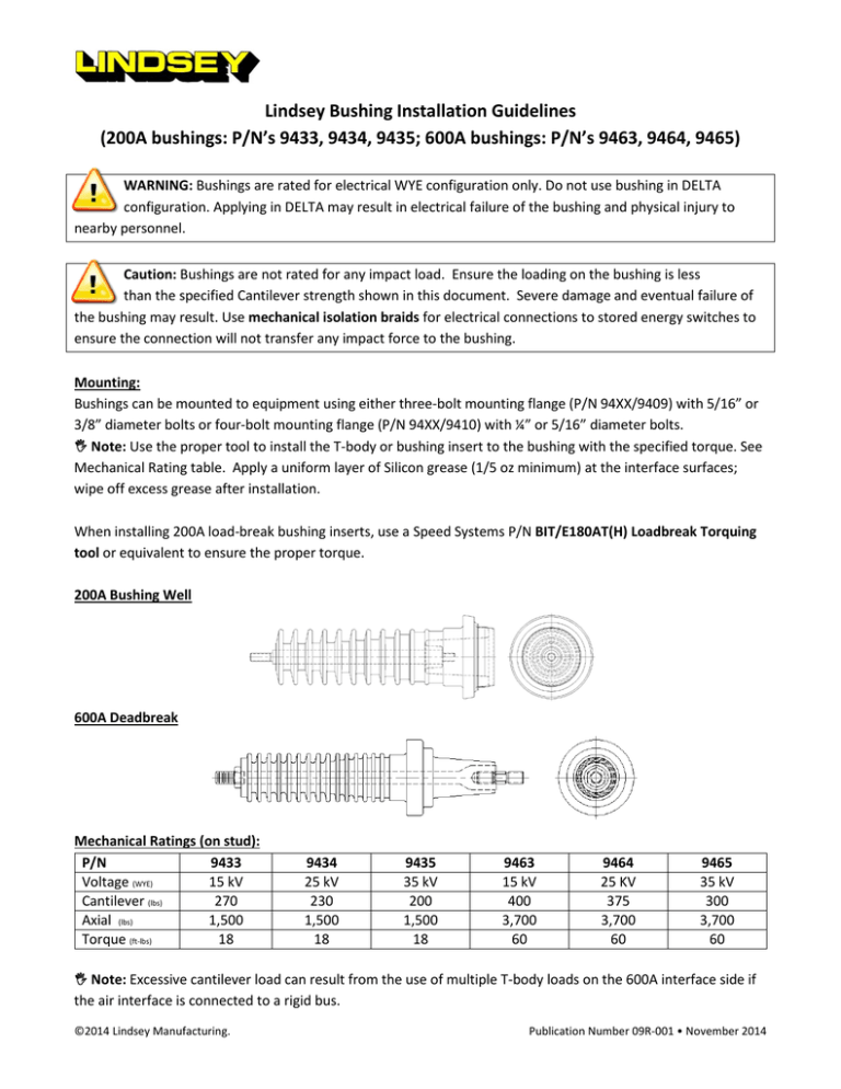 Lindsey Bushing Installation Guide (200A & 600A)