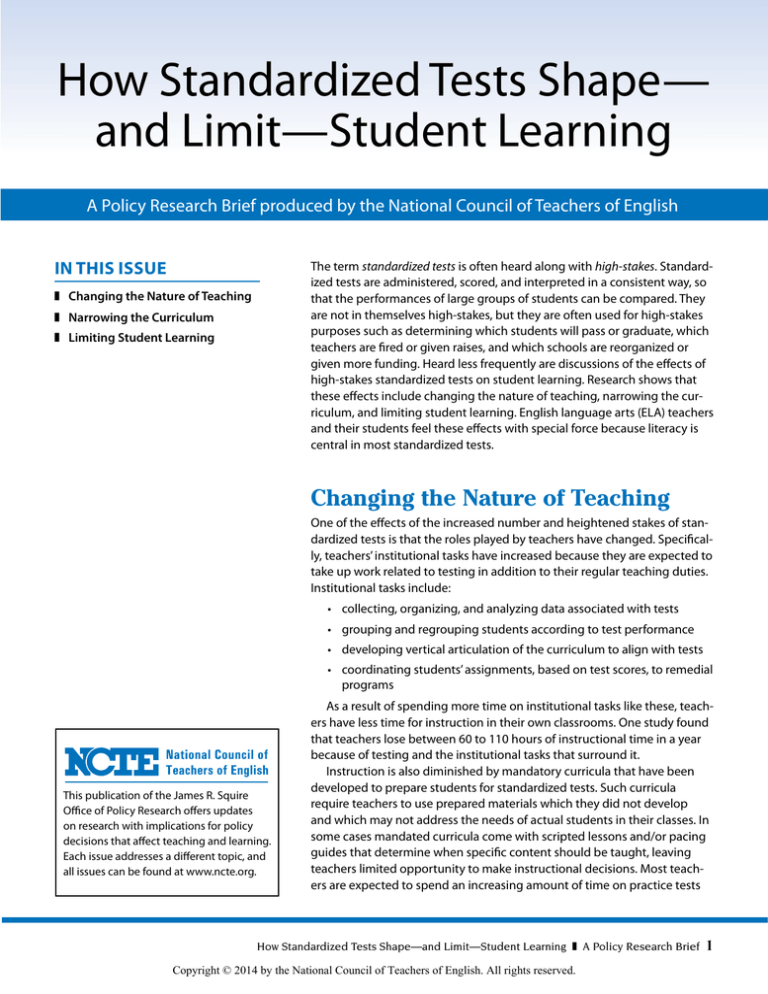 How Standardized Tests Shape— and Limit—Student Learning