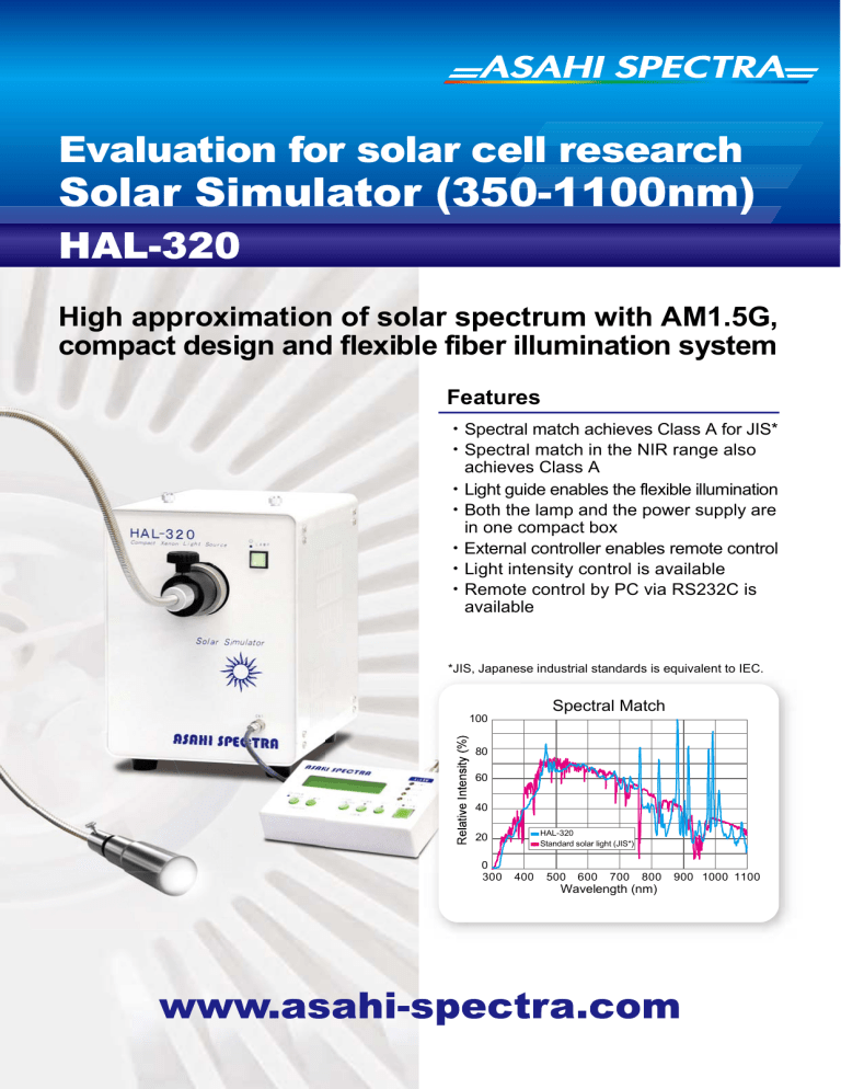 HAL-320 Solar Simulator for Solar Cell Research
