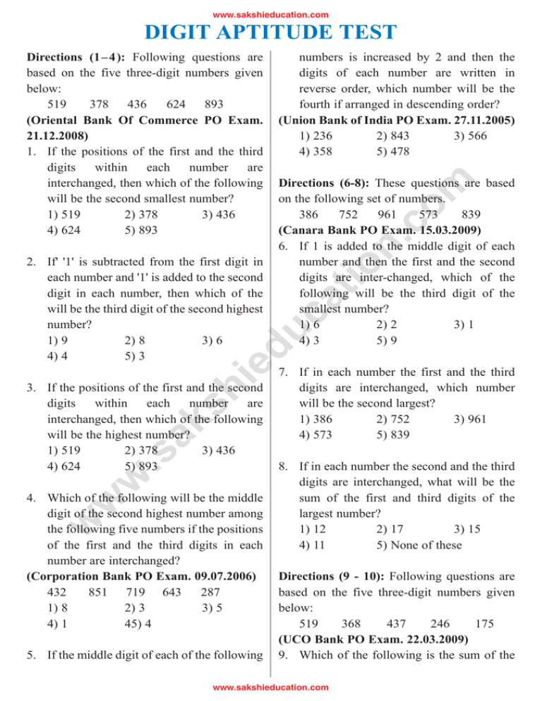 DIGIT APTITUDE TEST.qxd