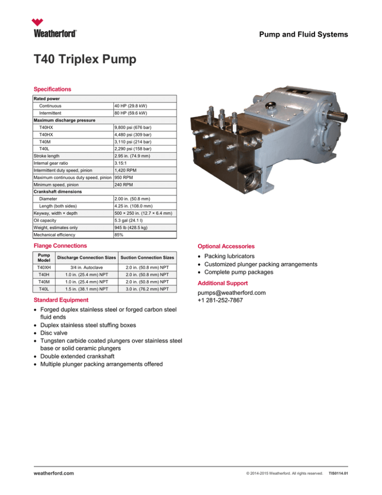 T40 Triplex Pump