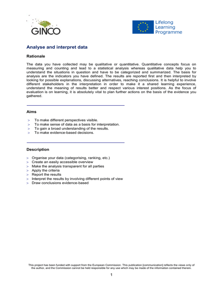 Analyse and interpret data Analyse and interpret data
