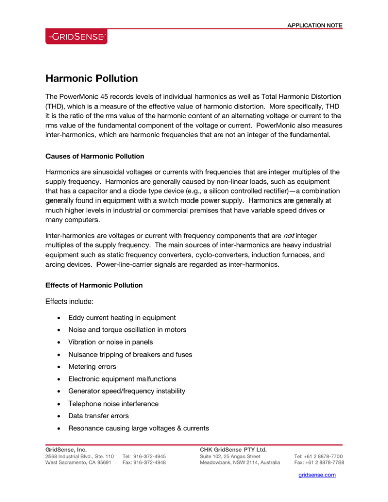 Harmonic Pollution - CHK Power Quality
