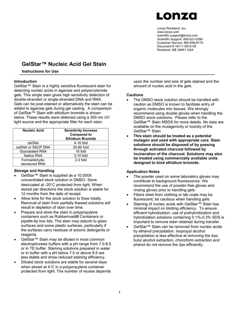 GelStar™ Nucleic Acid Gel Stain