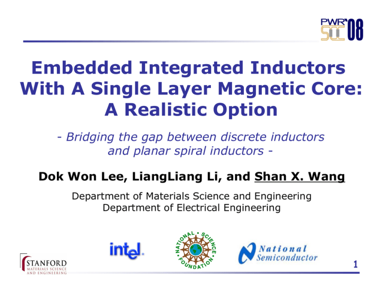 Embedded Integrated Inductors With A Single Layer