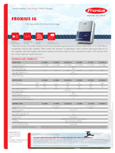 Fronius IG Plus Advanced data sheet