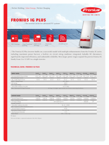 Fronius IG Plus Advanced data sheet