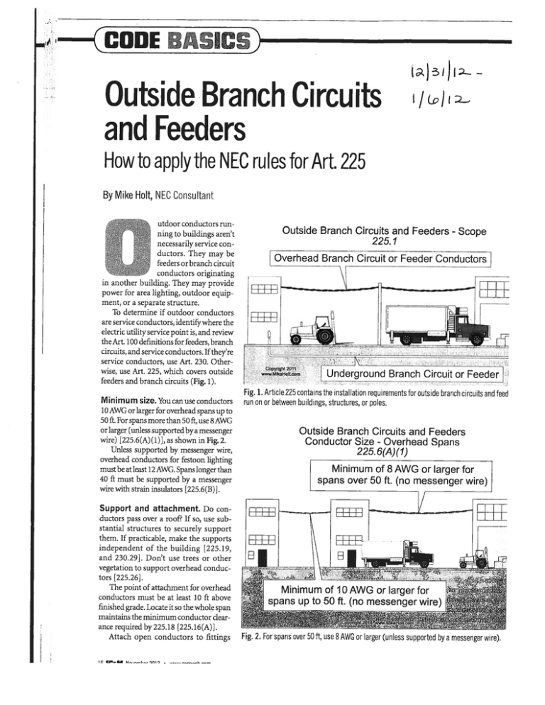 NEC Outside Branch Circuits & Feeders: Article 225 Guide