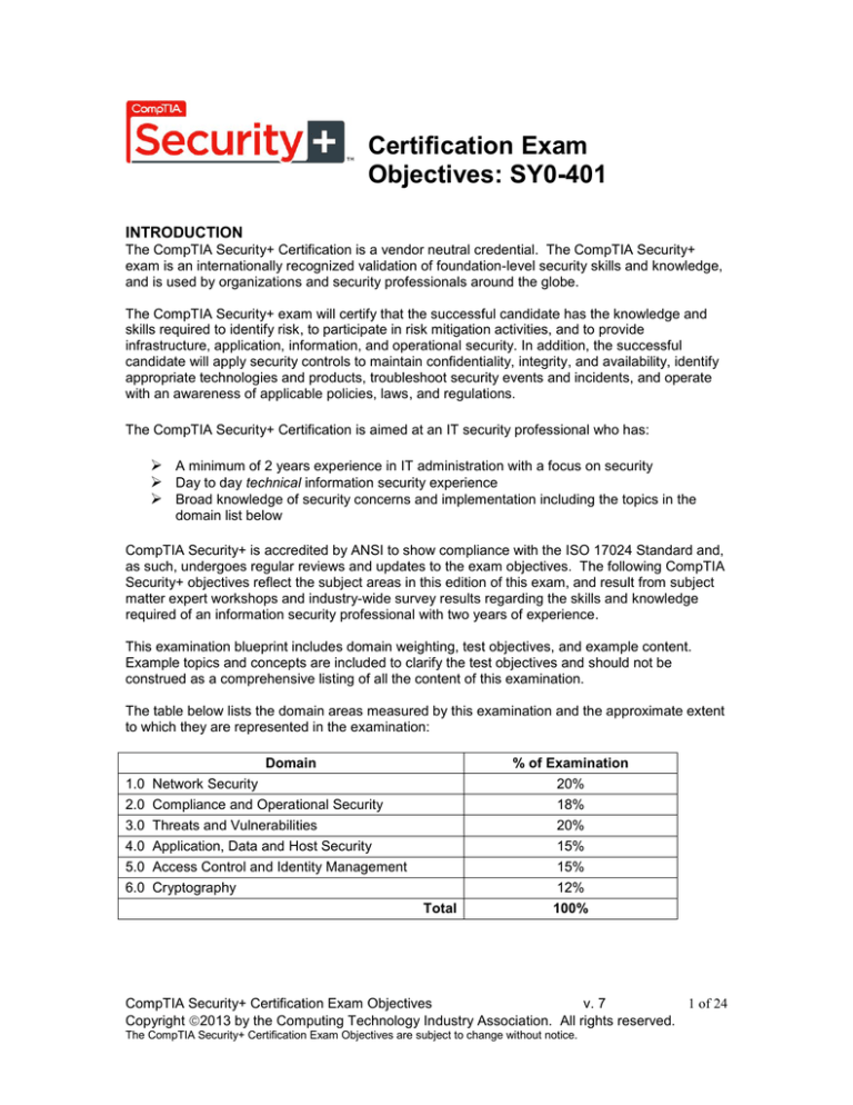 CompTIA Security (SY0-401) CompTIA Security (SY0-401)