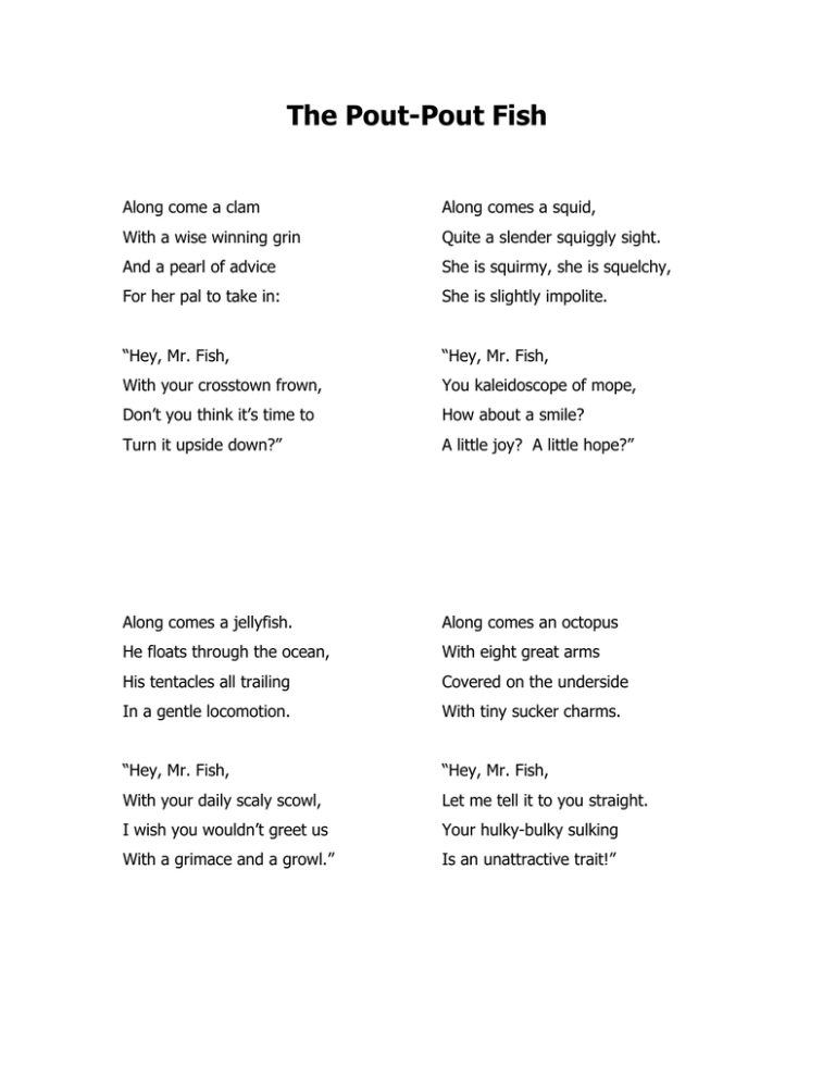 The Pout-Pout Fish Poem: A Children's Story