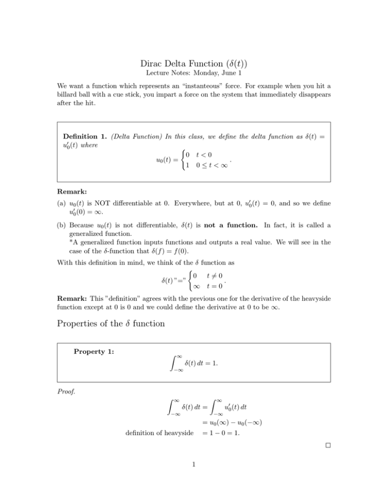 Dirac Delta Function: Definition, Properties, and Laplace Transform
