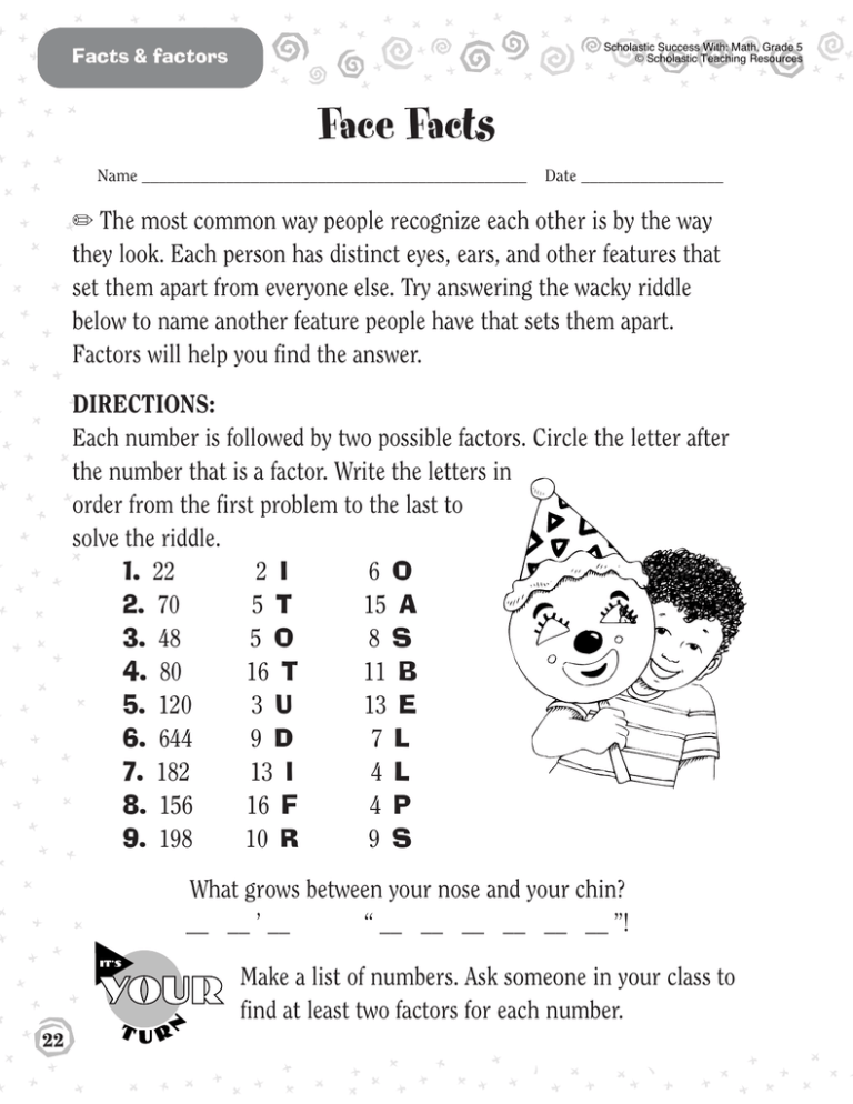 Factors and Divisibility Worksheet - Grade 5 Math