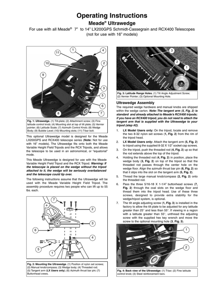 Meade Ultrawedge Operating Instructions