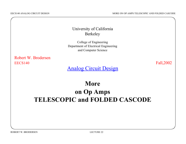 Telescopic & Folded Cascode Op Amps: Analog Circuit Design
