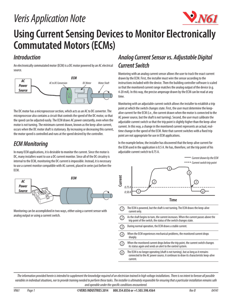 ECM Monitoring with Current Sensing Devices