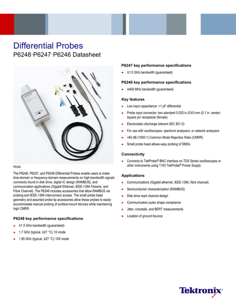 P6248 P6247 P6246 Differential Probe Datasheet