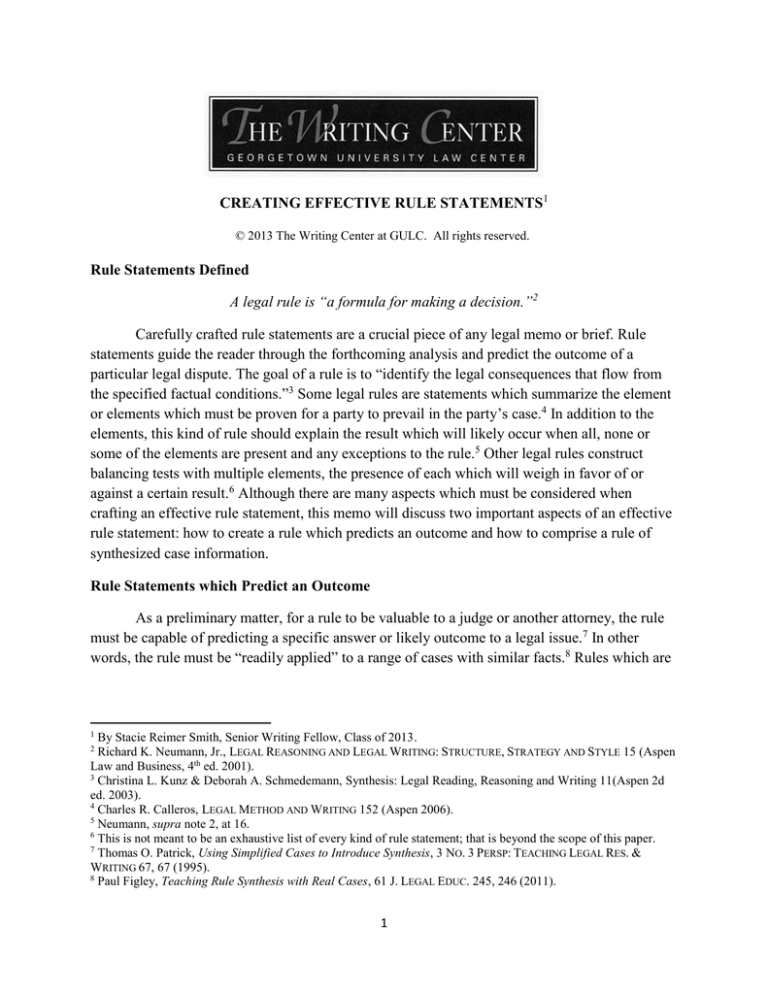 Creating Effective Rule Statements