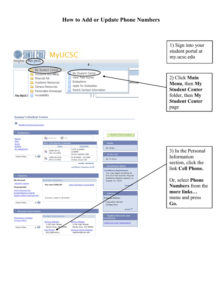 How to Add or Update Phone Numbers