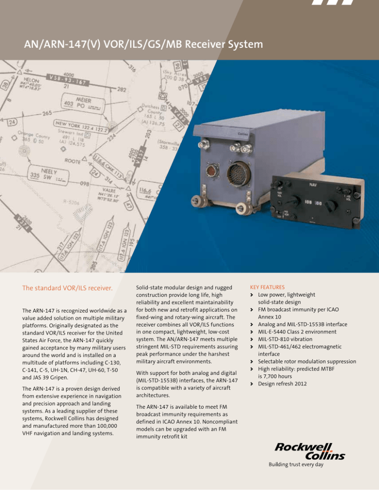 AN/ARN-147(V) VOR/ILS Receiver System Datasheet