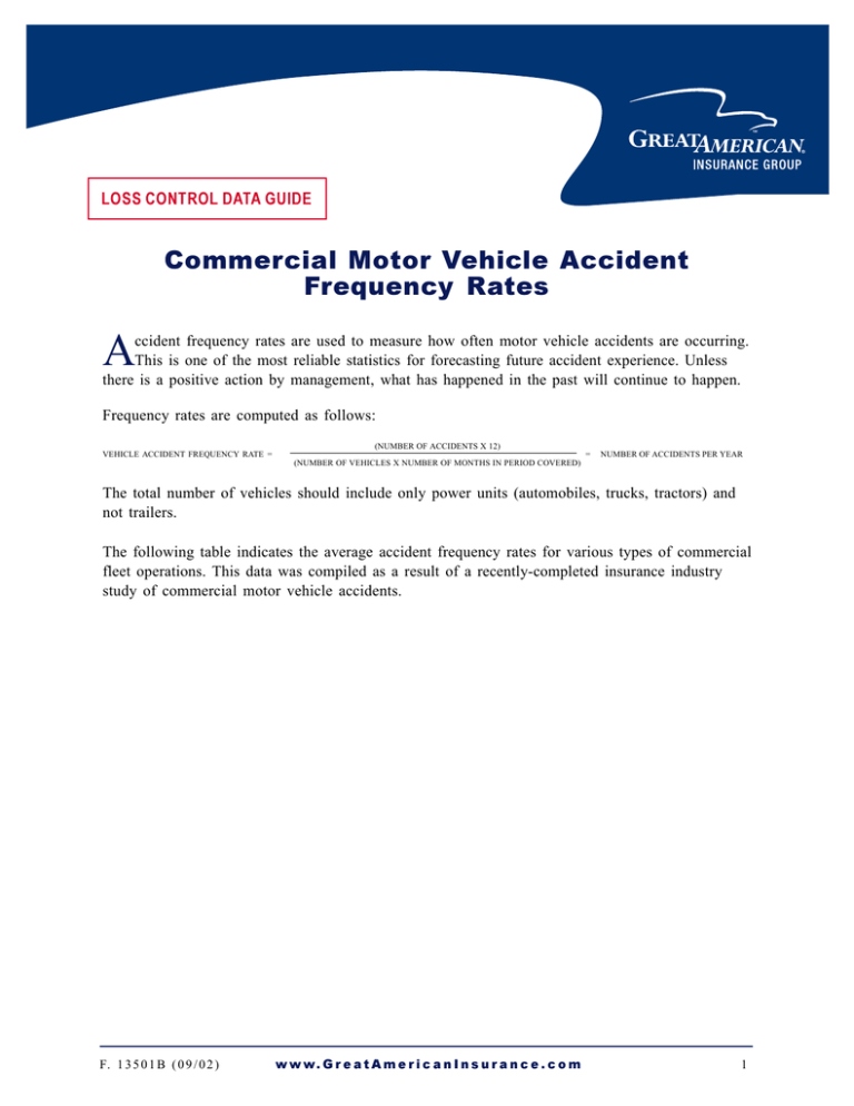 Commercial Motor Vehicle Accident Frequency Rates