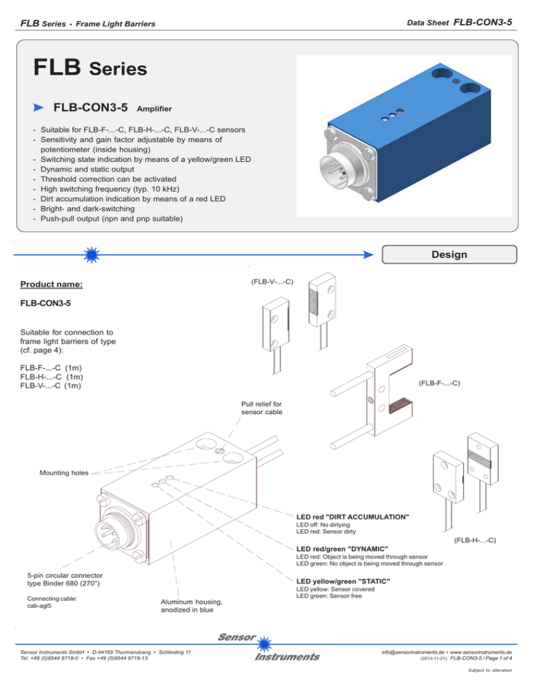 FLB-CON3-5-e - Sensor Instruments
