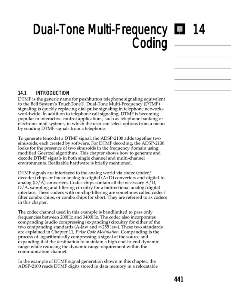Dual-Tone Multi-Frequency Coding 14