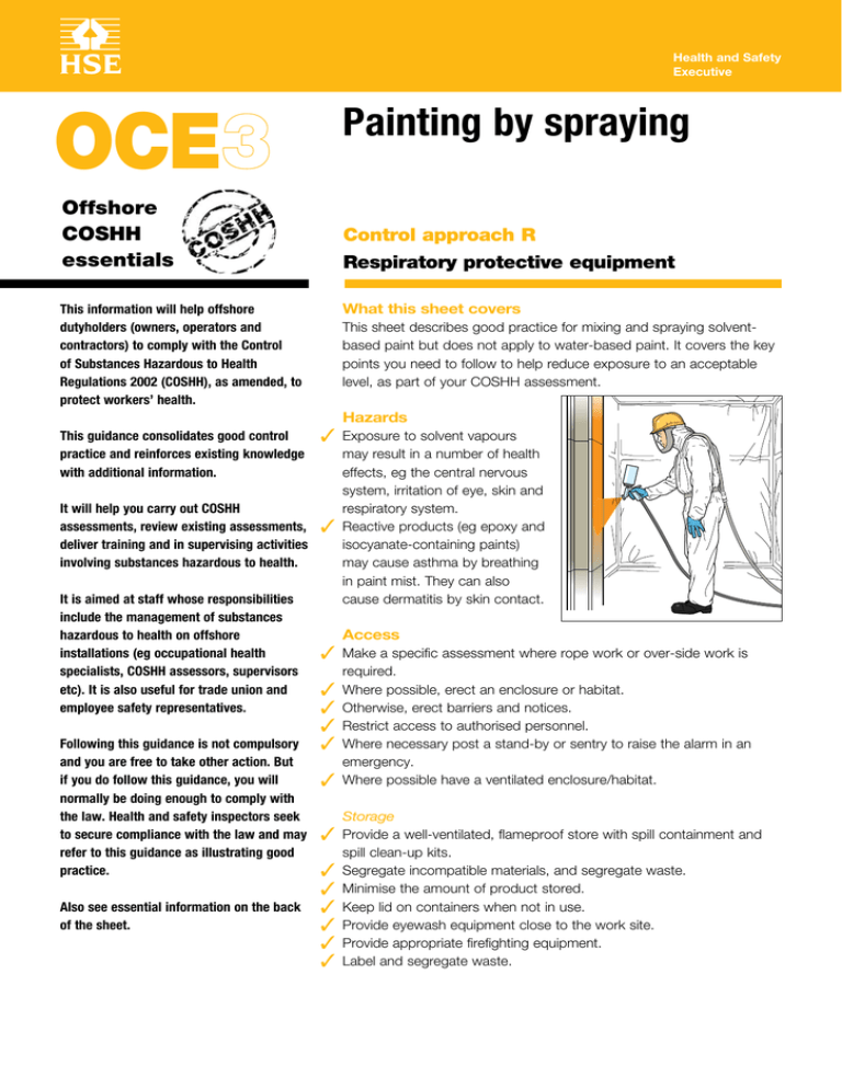Painting by Spraying: Offshore COSHH Essentials