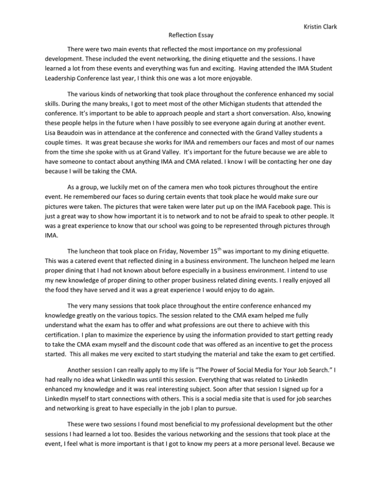 Reflection Essay: Professional Development & Conference Experience