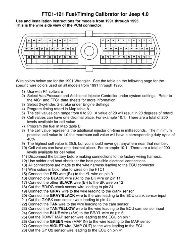 FTC1-121 Instructions