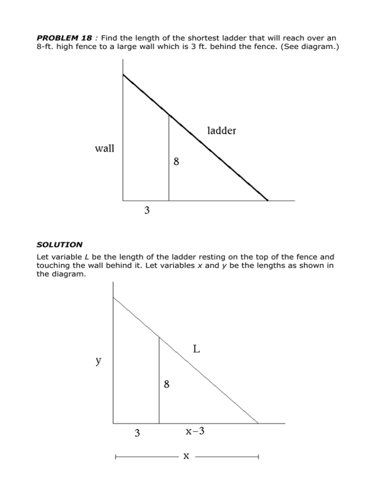 Ladder Length Optimization: Calculus Problem Solution