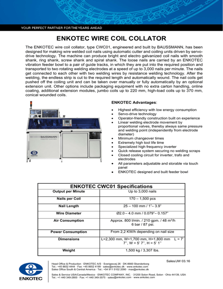 ENKOTEC WIRE COIL COLLATOR